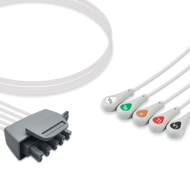 Philips ECG Telemetry Leadwire Cable 5-Lead Adult/Pediatric Snap - M25 ...
