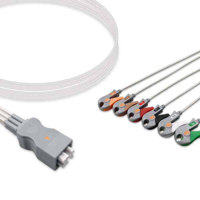 GE Marquette ECG Telemetry Leadwire Cable 6-Lead Adult/Pediatric Pinch ...